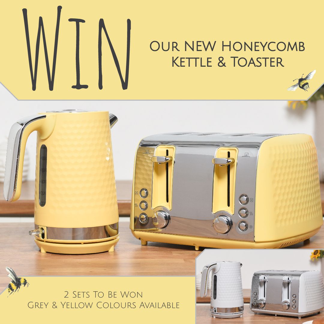 Win our bee-autiful Honeycomb Kettle and Toaster