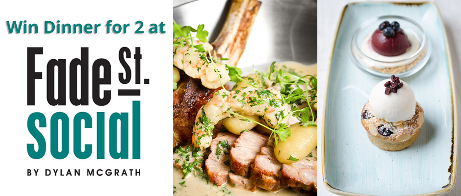 Win a fantastic meal for 2 in Dylan McGraths restaurant, Fade Street Social